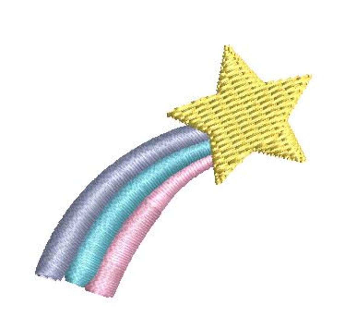 Shooting Star Embroidery Design Mini Baby Machine Pattern Shirt - Etsy