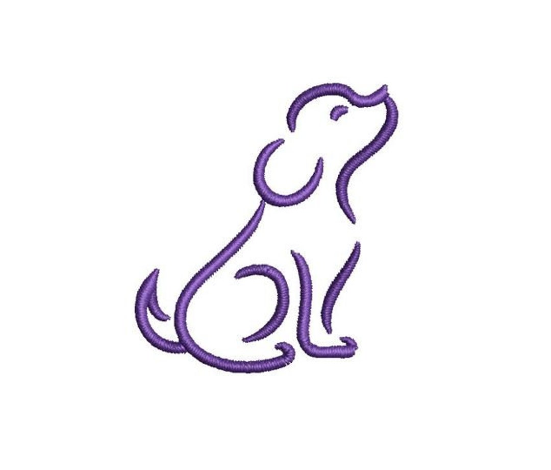 Dog Embroidery Design Mini Line Art Small Puppy Machine Pattern Shirt
