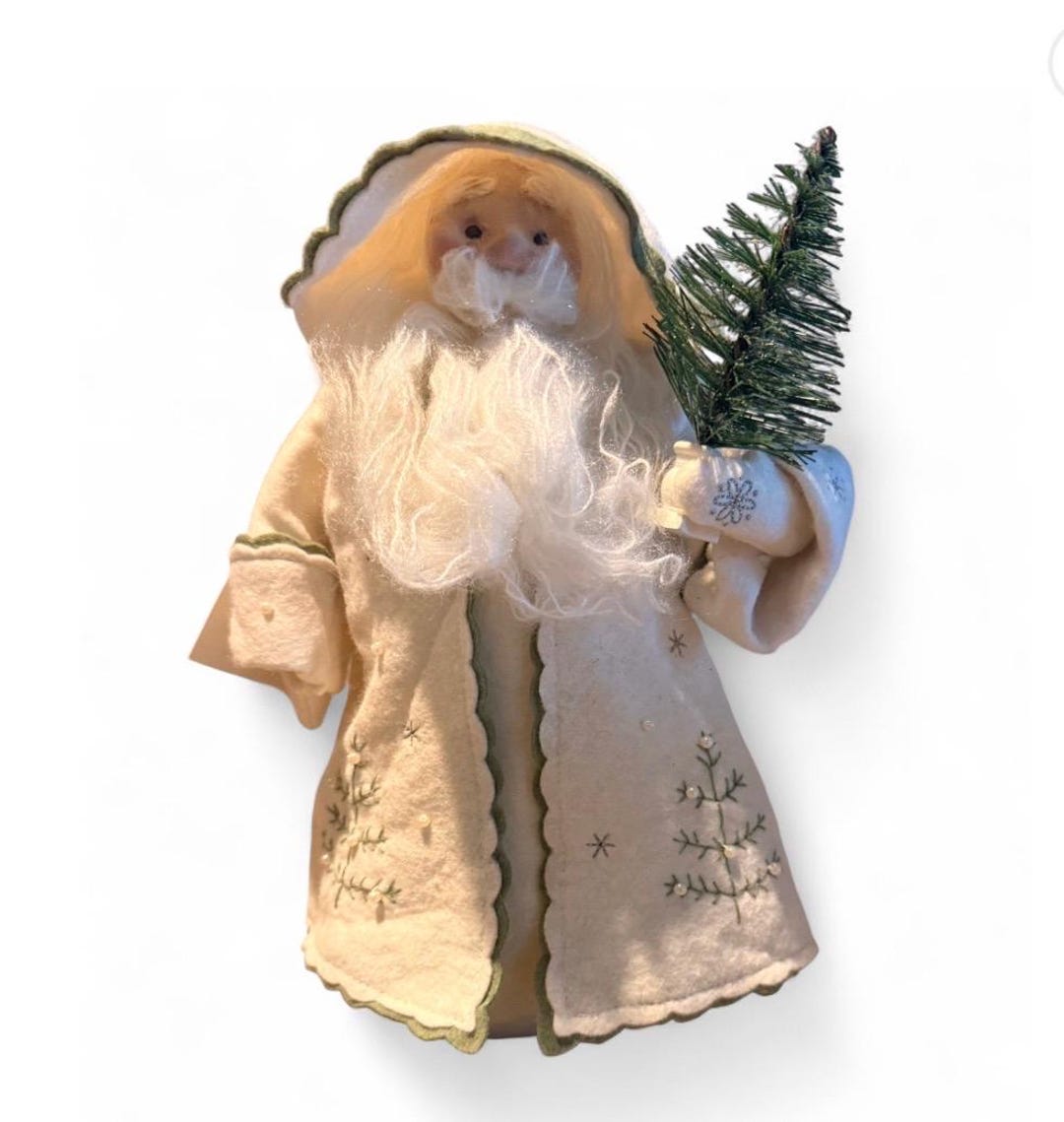Hallmark Santa in Felt Suit Cream/green - Etsy