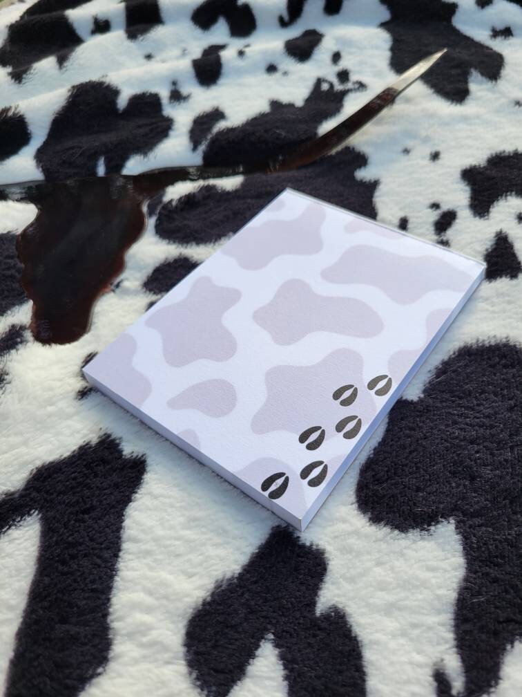 Western Sticky Notes Cow Print Note Pad Cow Note Pad Cow Print School ...