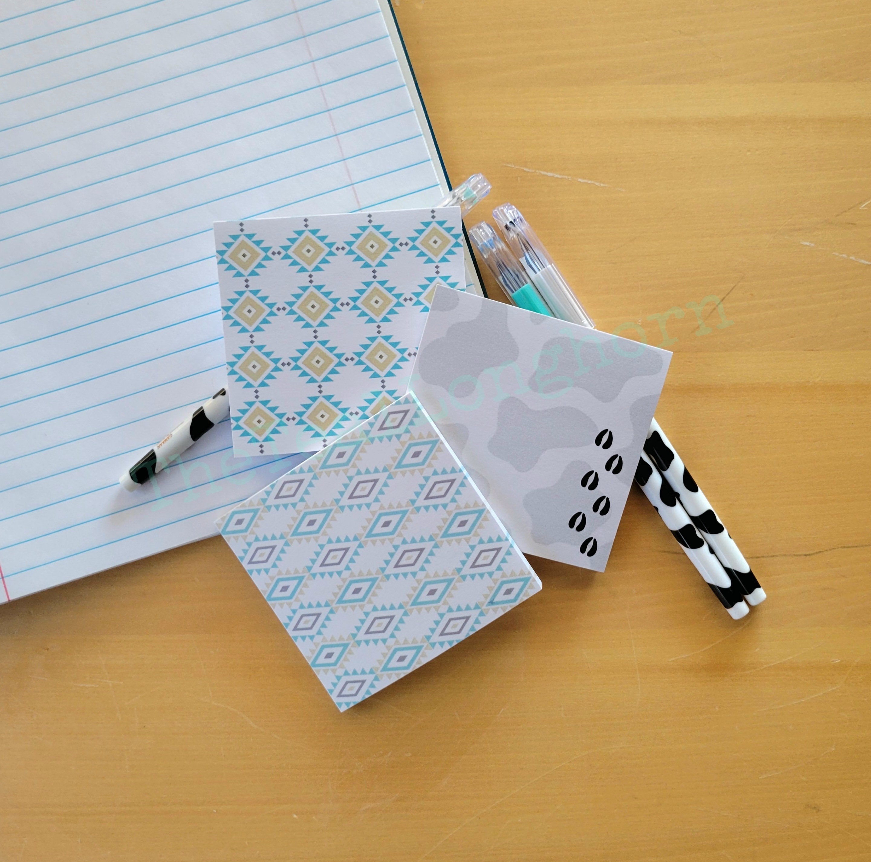 Western Sticky Notes Cow Print Sticky Notes Aztec Sticky - Etsy