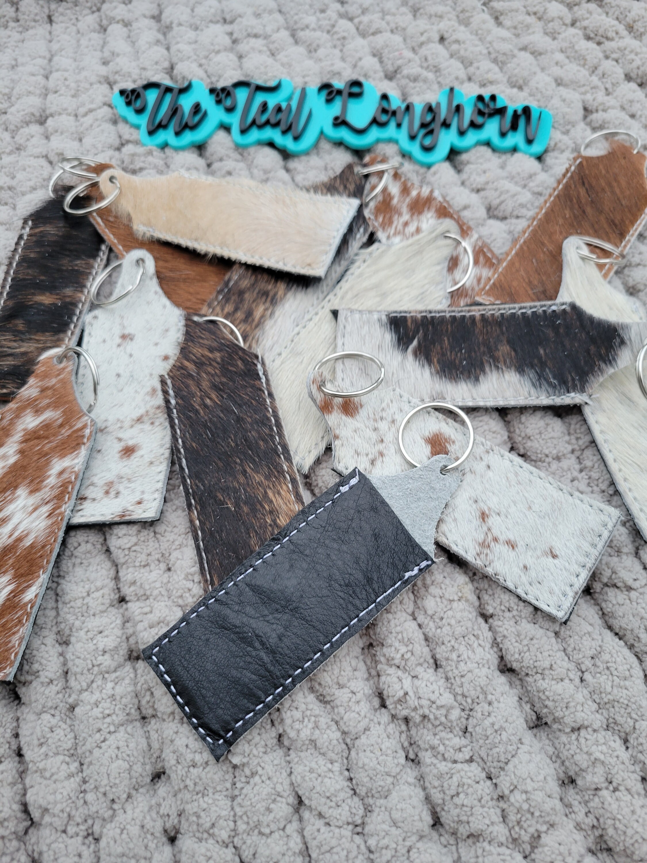 Cow Hide Chapstick Holder Chapstick Holder Cow Hide Keychain Western ...