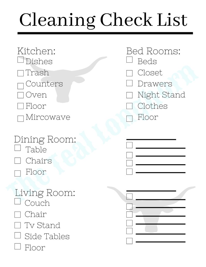 Printable Simple House Cleaning Checklist Printable Basic - Etsy