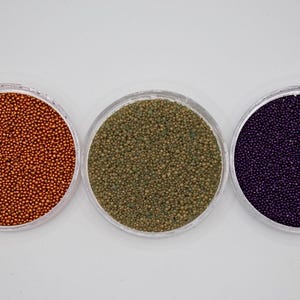 Micro Caviar Bead Set of Three , .6mm-1mm Glass Caviar Beads , No Hole ...