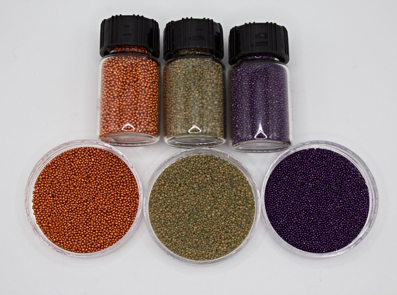 Micro Caviar Bead Set of Three , .6mm-1mm Glass Caviar Beads , No Hole ...