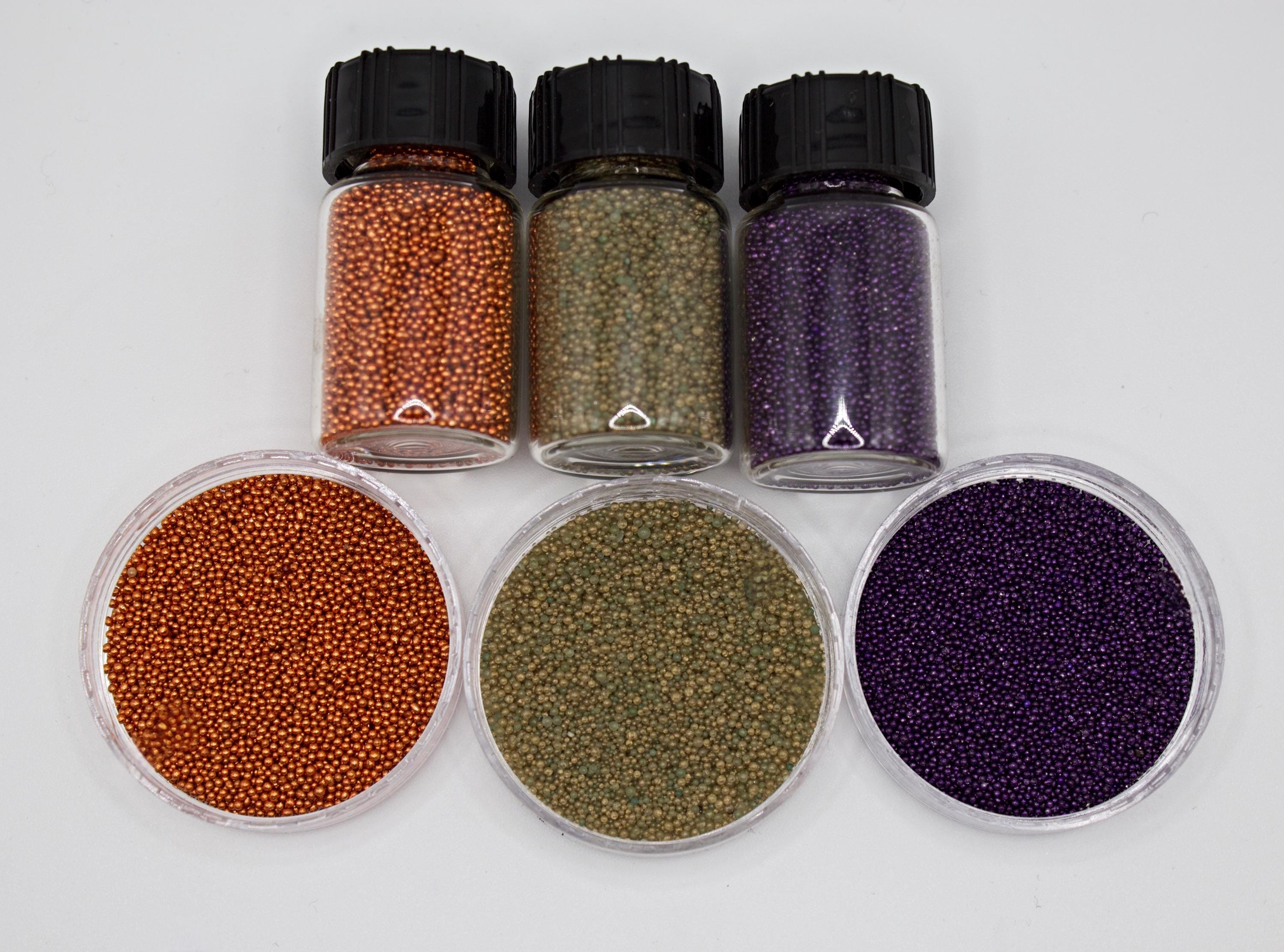 Micro Caviar Bead Set of Three , .6mm-1mm Glass Caviar Beads , No Hole ...