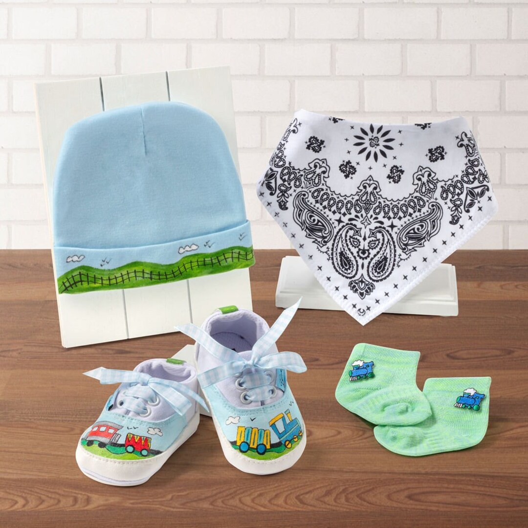 Handpainted Train Baby Shoes & Gift Set, Custom and Original Designs ...