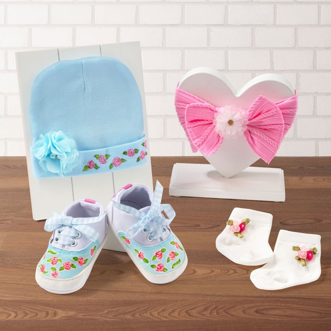 Handpainted Roses Baby Shoe Gift Set: Custom Canvas Shoes - Etsy