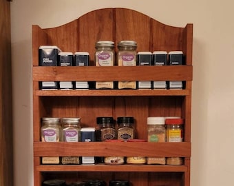 Hand Made Solid Hardwood Spice Rack - Large - Etsy
