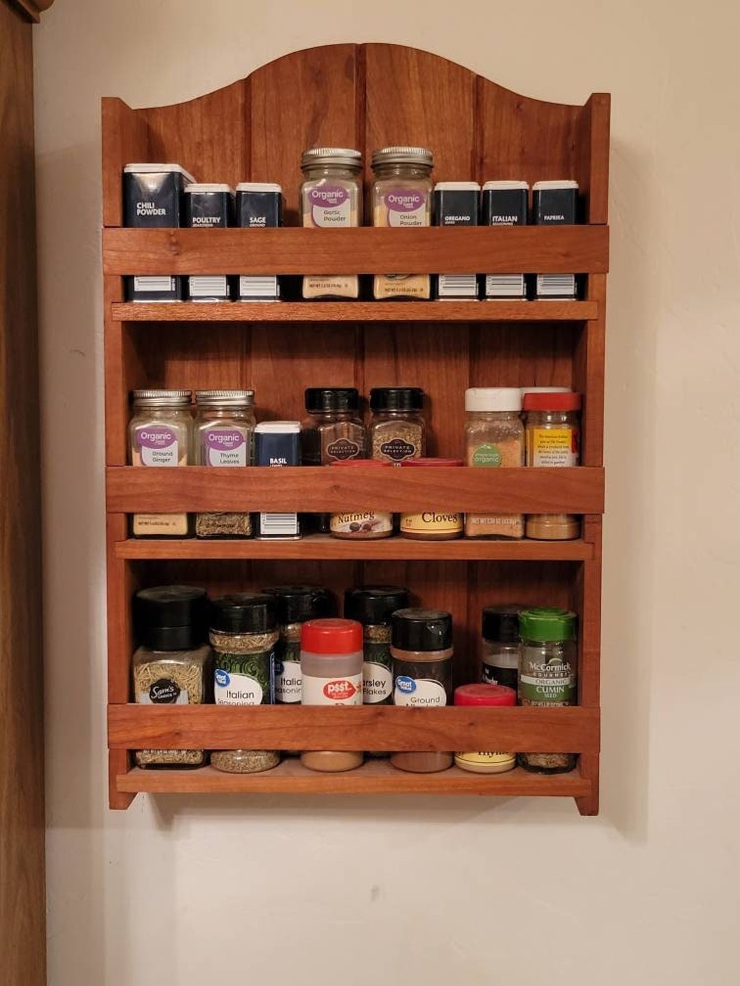 Hand Made Solid Hardwood Spice Rack - Etsy