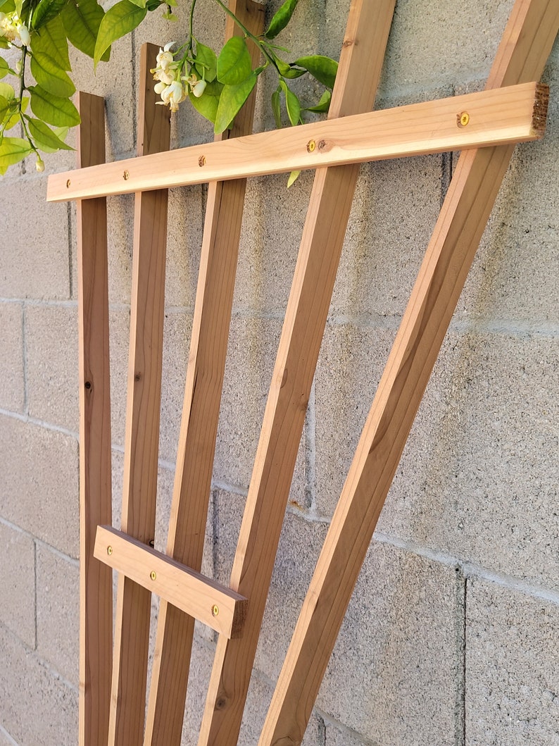 Handmade Redwood Fan Trellis - Etsy