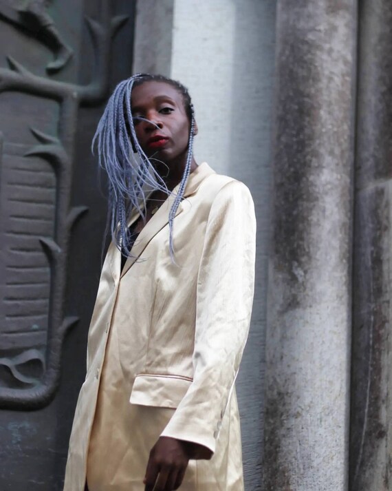 Vintage Jean Perré blazer| 90s gold colored classic b… - Gem