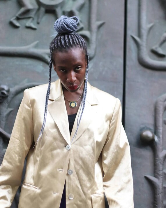 Vintage Jean Perré blazer| 90s gold colored classic b… - Gem