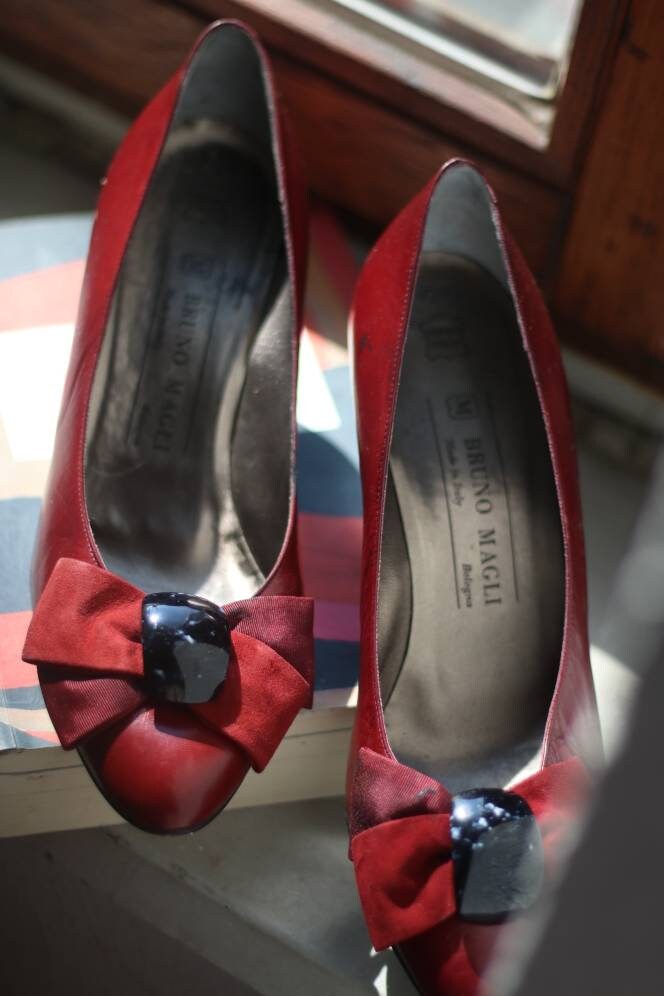Red Heels With Black Bow