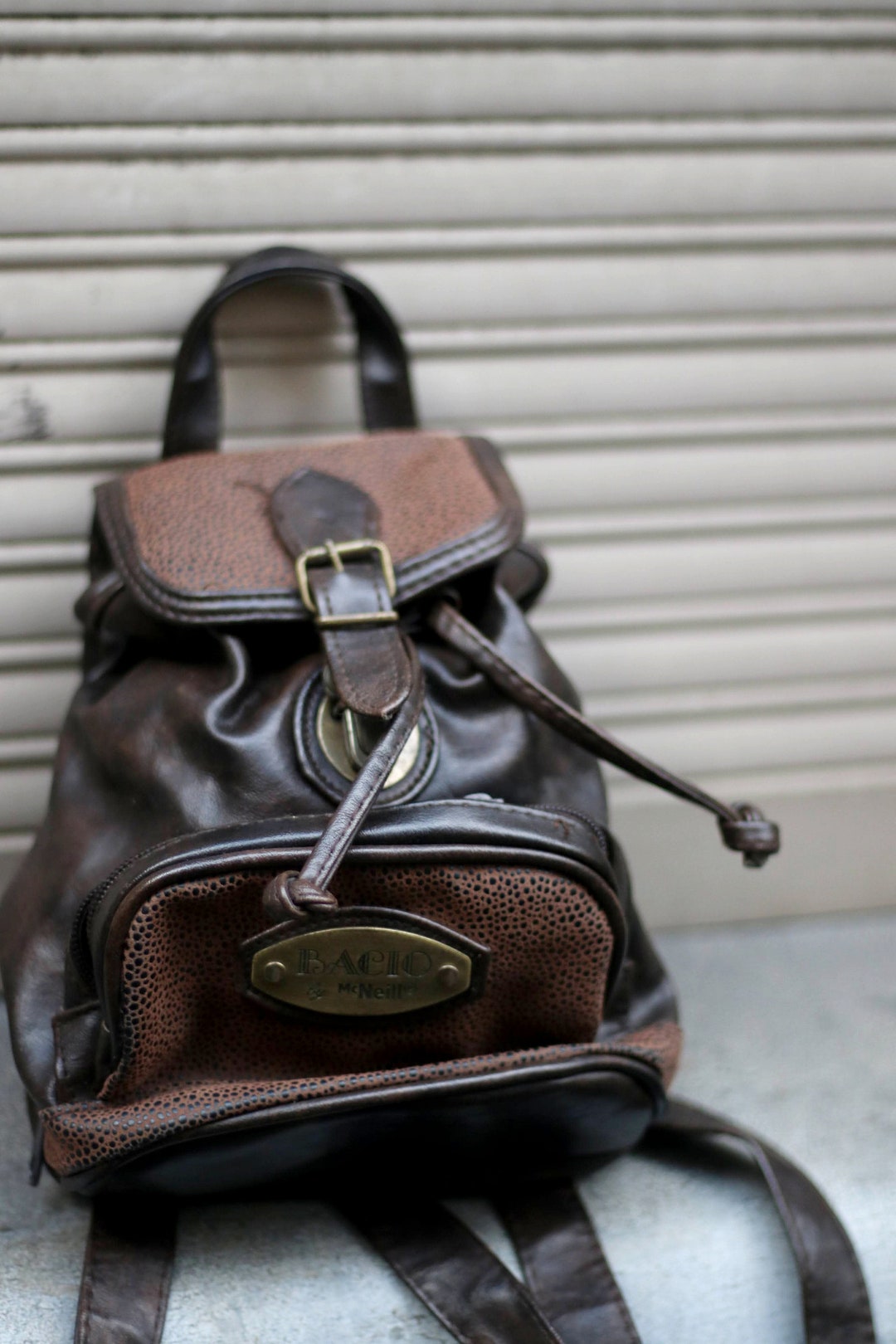 90s Bacio by Mcneill Backpack Vintage Two-toned Street Style Mini ...