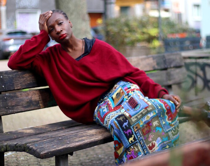 80s Crazy Print Skirt | Vintage Women's Summer Skirt | Multicolored ...