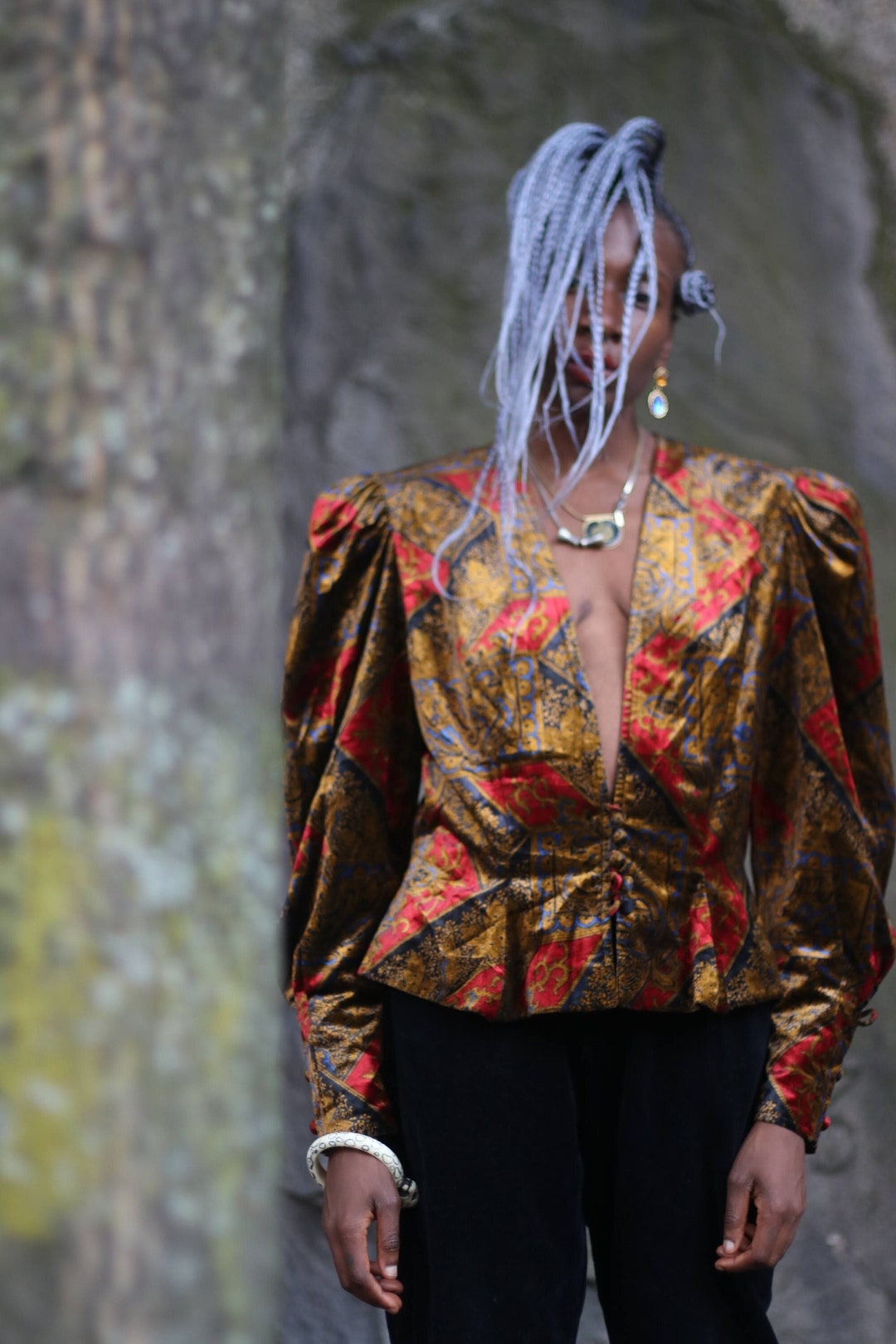 Blazer opulent vintage Dagmar Hauser | Blazer de soirée glamour années ...