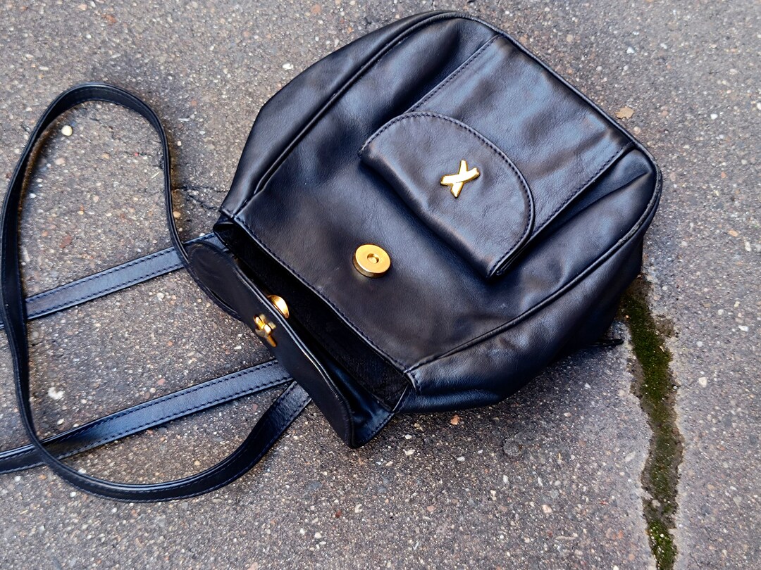 90s Paloma Picasso Backpack| Vintage Black- Street Style Mini Backpack ...