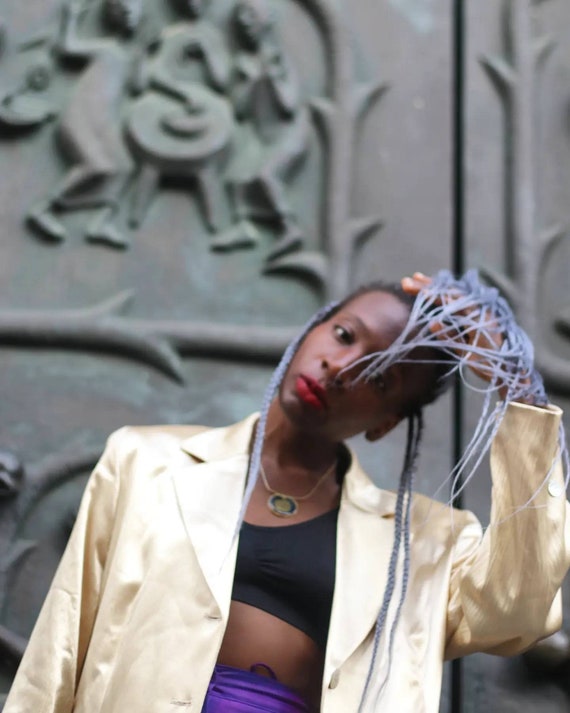 Vintage Jean Perré blazer| 90s gold colored classic b… - Gem