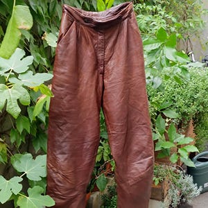90s Genel London Leather Pants | Vintage Tapered Leather Pants| 90s ...