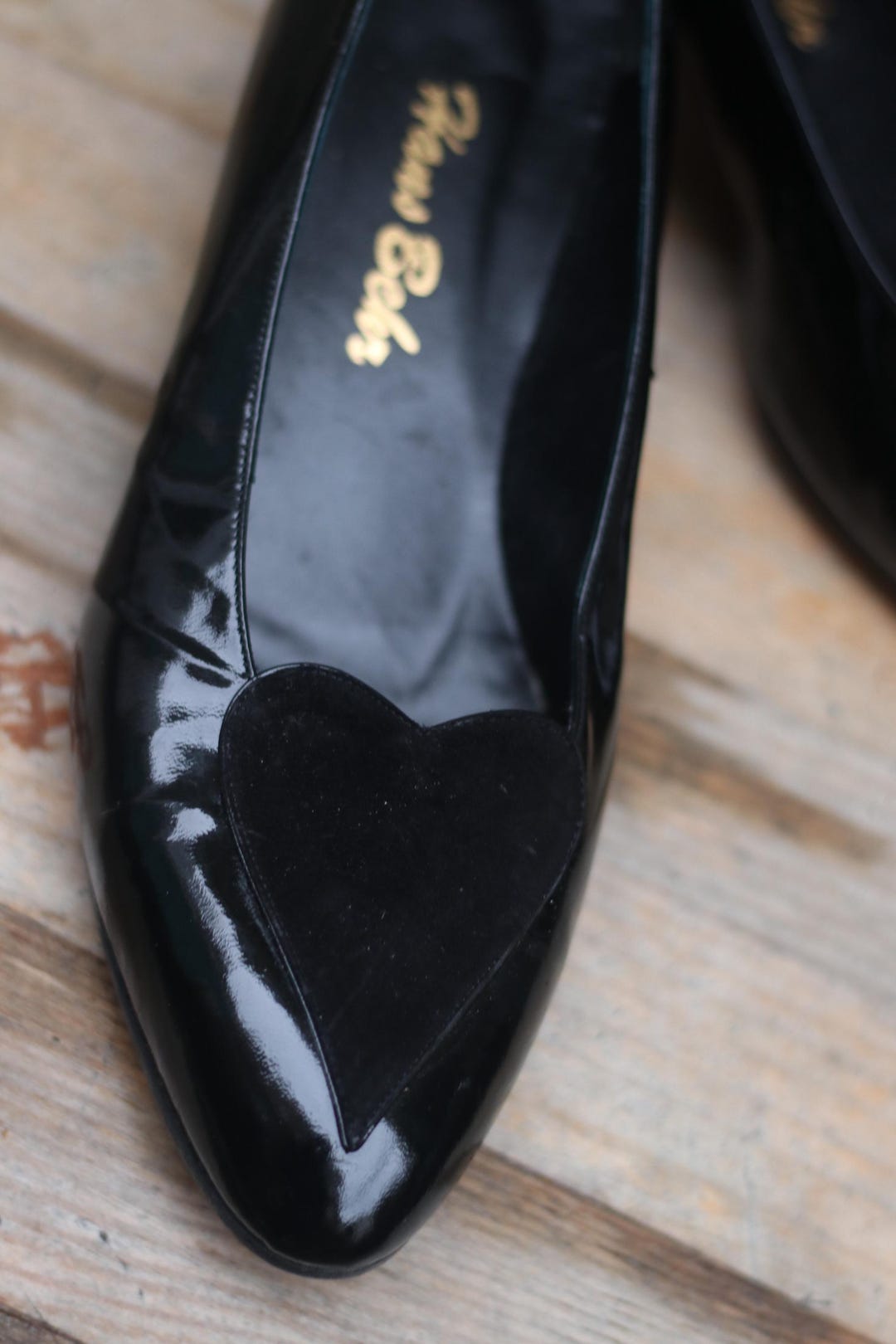80s Hans Behr Heart Pumps | Rare Vintage Black Leather Shoes| Quirky ...