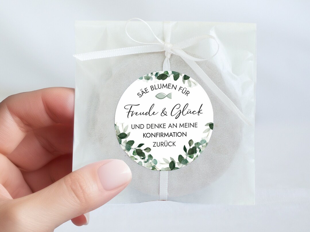 CONFIRMATION THANK YOU Sticker Sow Flowers for Joy and Happiness 12x ...