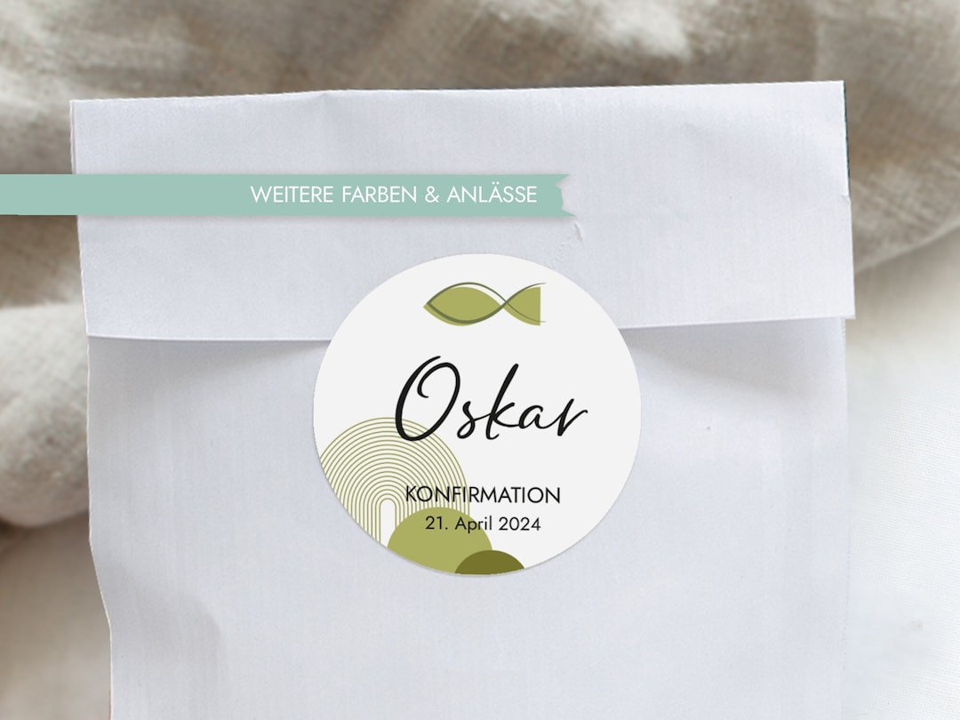 CONFIRMATION Stickers Personalized | 12x Round Stickers 5 Cm ...