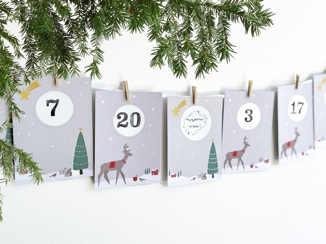 RUBBEL Advent Calendar, for Scratching, Deer in the Snow, Craft Set 97 ...