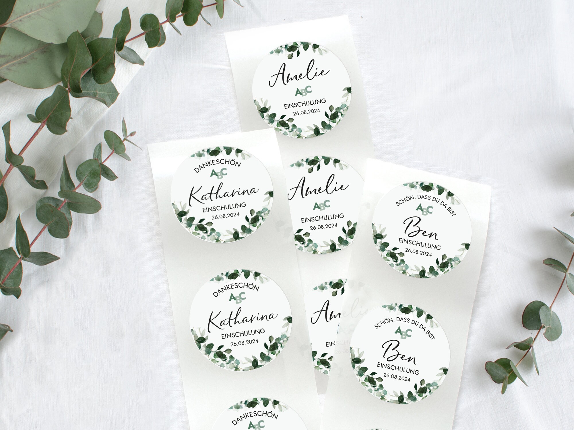 SCHOOL ENTRY THANK YOU Sticker Personalized 12x Thank You Round, 5 Cm ...