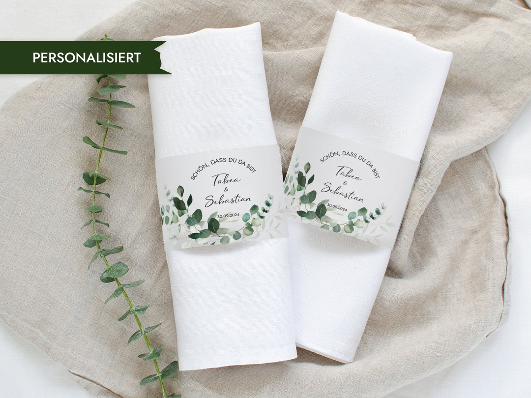 PARCHMENT Napkins Banderole WEDDING 12x PERSONALIZED Nice That You Are ...