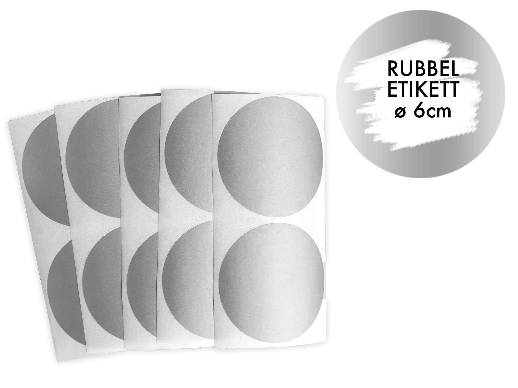 50 Scratch-off Labels, Circle 6 Cm | Large Silver Scratch-off Stickers ...