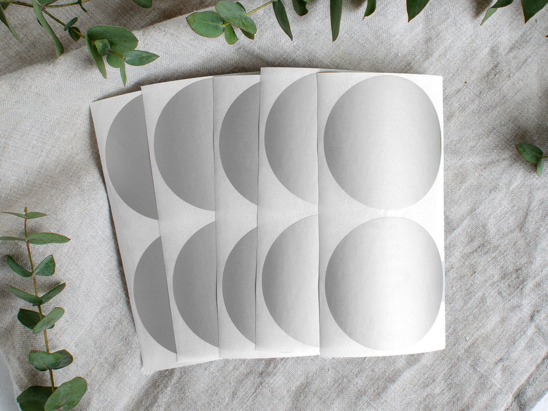 50 Scratch-off Labels, Circle 6 Cm | Large Silver Scratch-off Stickers ...