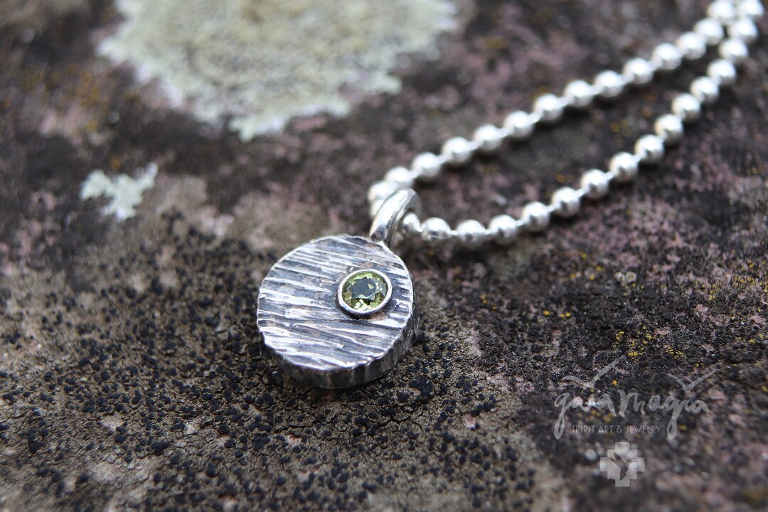 Pendant STRUCTURE MINI round in Silver With Structure Surface, Elegant ...