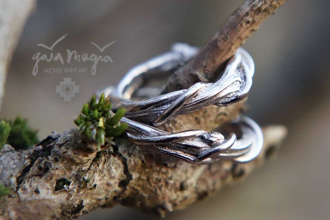 Wedding Rings LYSIOS Including Engraving, Branch Rings, Tree Rings, Vine Wedding Rings, Special ...
