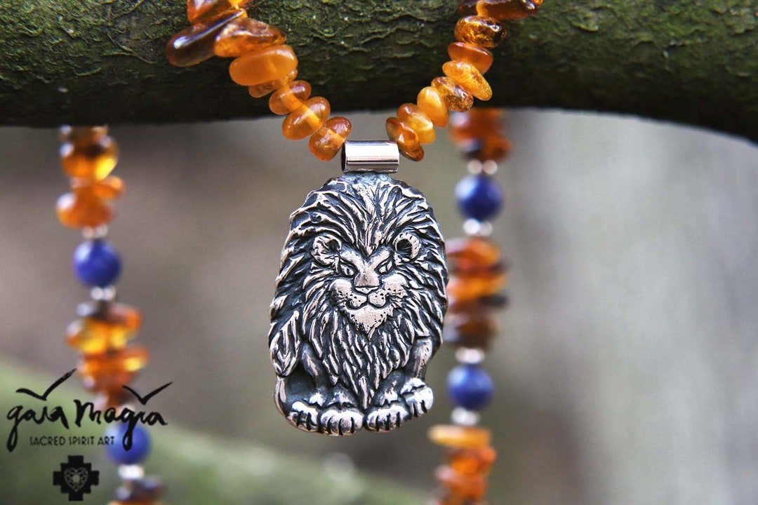 Lion Power Animal Amulet LION KING, Children's Animal Necklace, Power ...