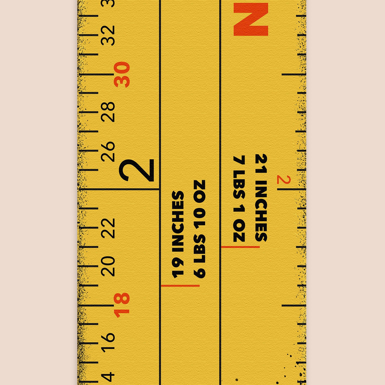 Growth Chart Twins Canvas growth chart Height chart | Etsy