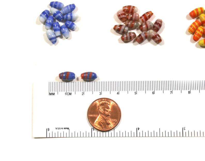 40 Vintage 9mm Wound Glass Handmade Lampwork Beads - 6 Color Choices ...