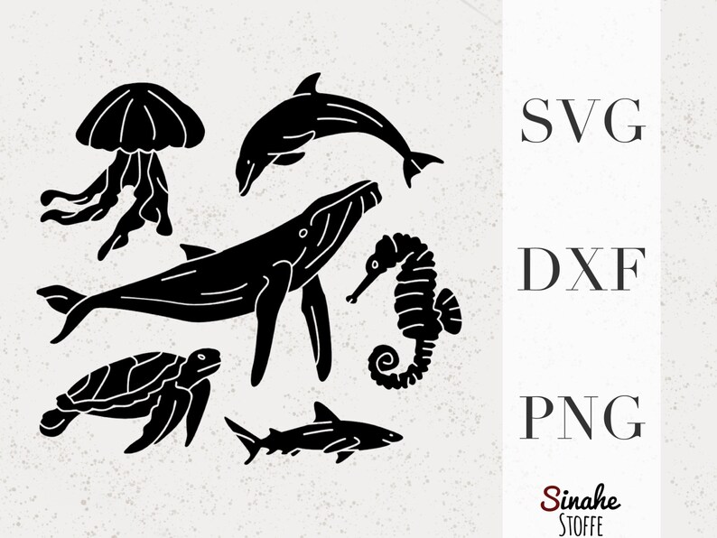 Plotterdatei Meerestiere png SVG DXF Cricut Silhouette - Etsy Schweiz