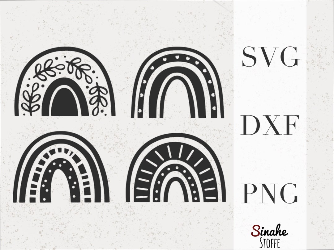 Plotter File Rainbow 4 Designs SVG DXF Cricut Silhouette - Etsy