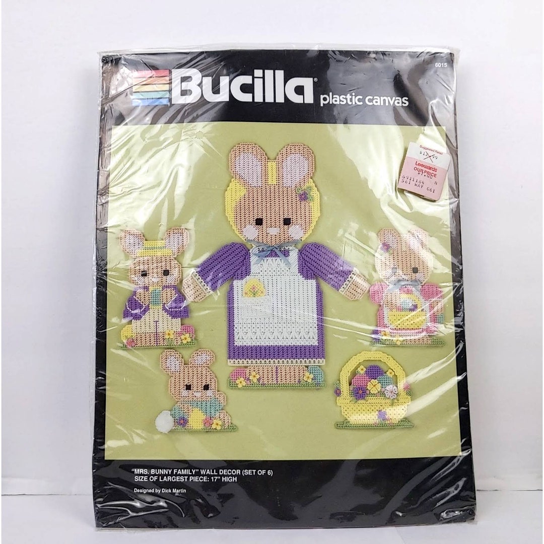 Mrs. Bunny Familie & Ostereier Canvas Kit, Vintage Oster Bastelset ...