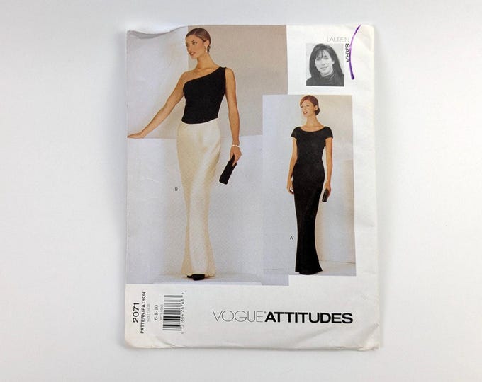 90s Elegant Formal Long Party Dress EASY Sewing Pattern, One Shoulder ...