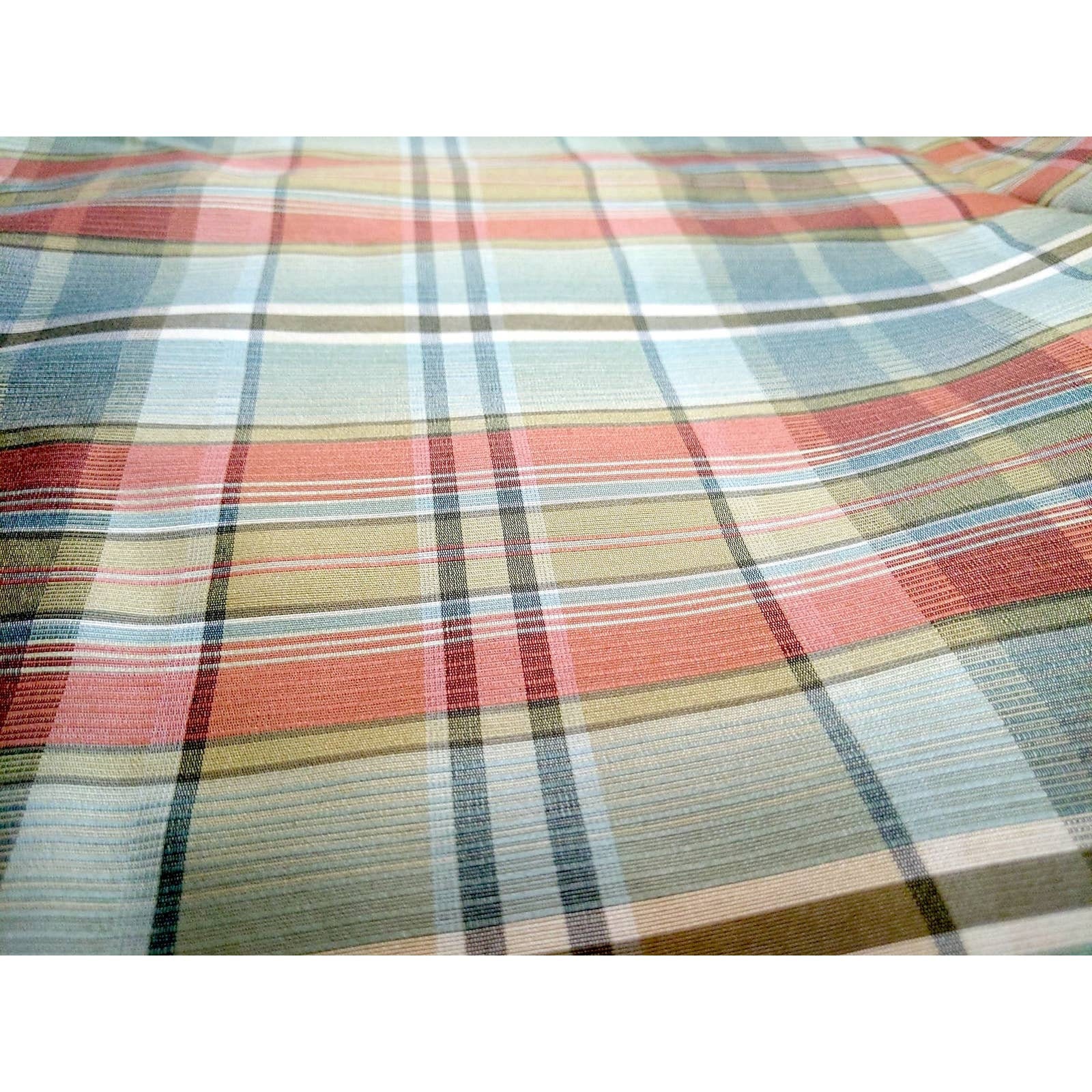 3 yards Orange Blue Green Plaid Home Decor Fabric Vintage | Etsy