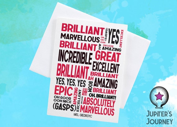 Mel Giedroyc Taskmaster Positive Quotes Blank Greeting Card | Etsy