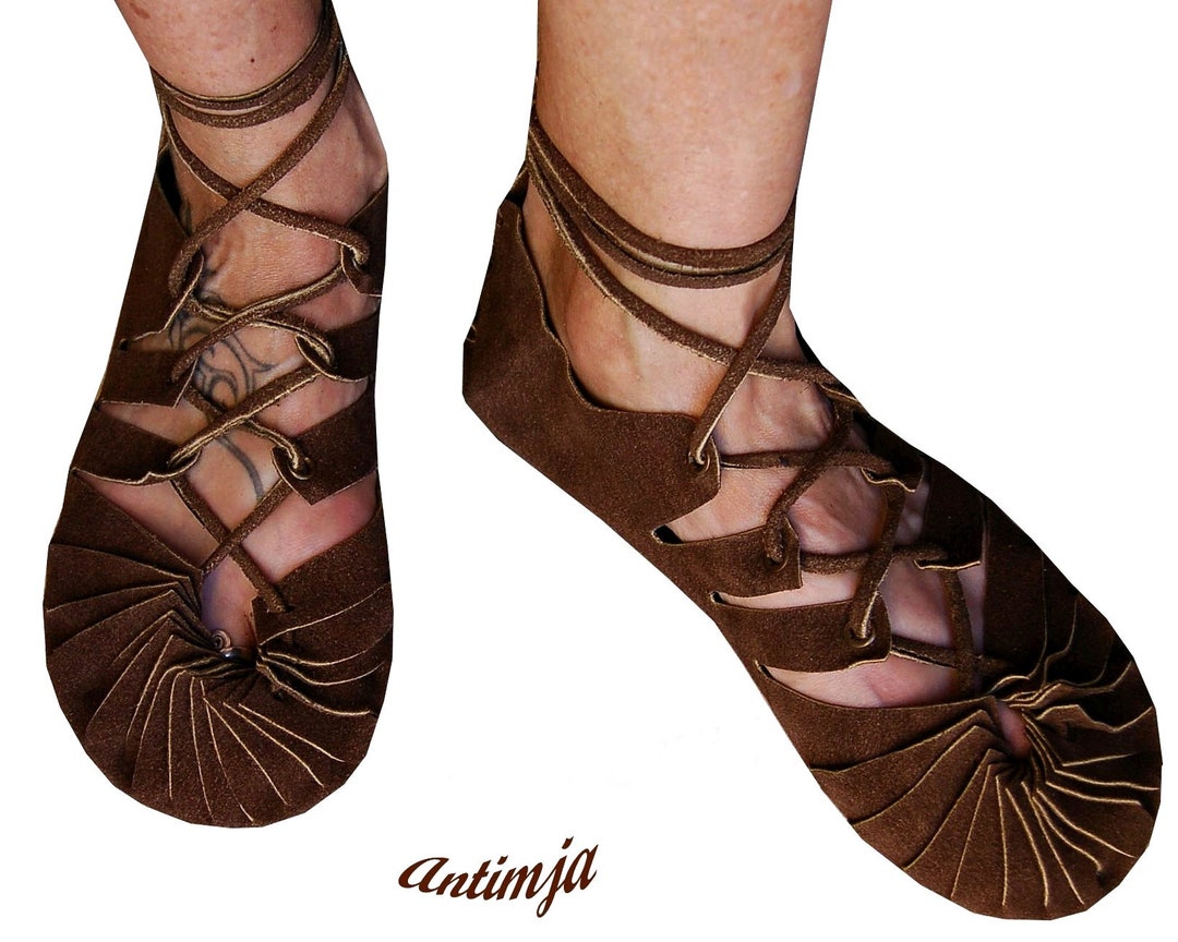 Römersandalen Braun,Mittelalter Sandalen,Bundschuhe 37-46 ...