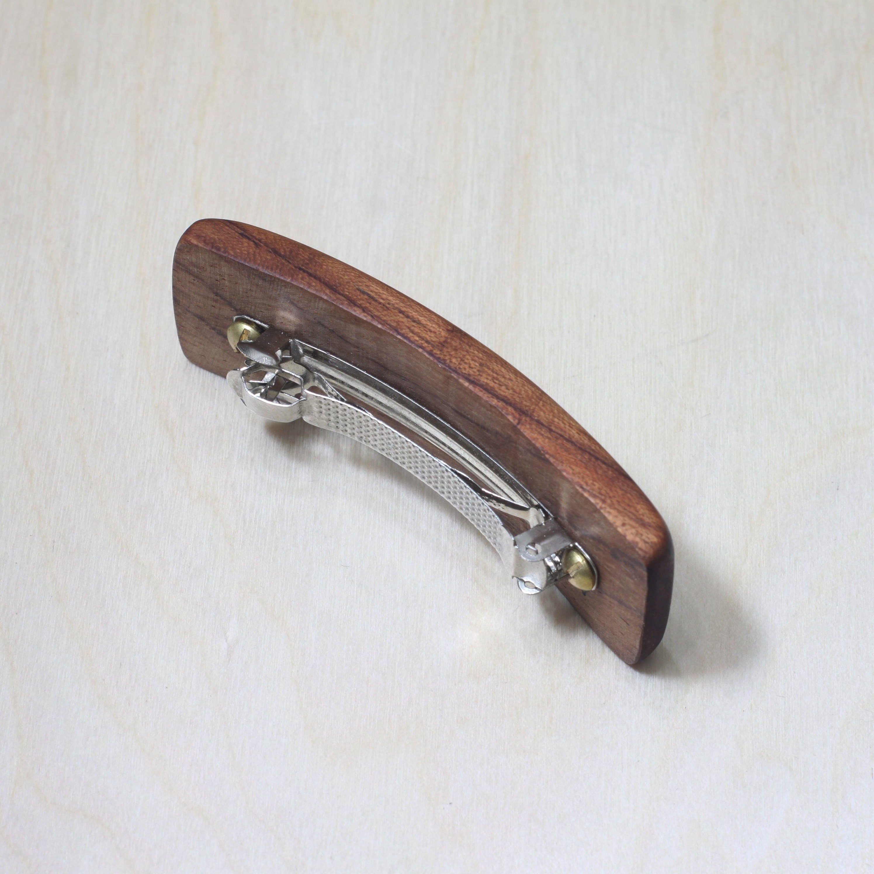 Natural Rosewood French Barrette, Handmade Wooden Hairclip, Eco ...