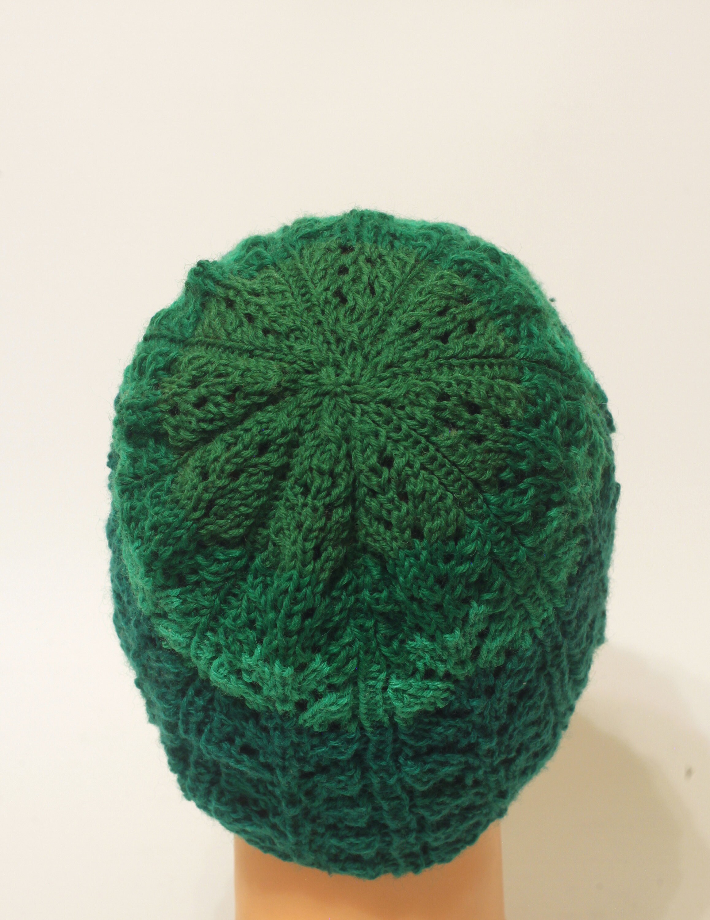 Green Lace Knit Hat Knitted Handmade Beanie Hat for Women - Etsy