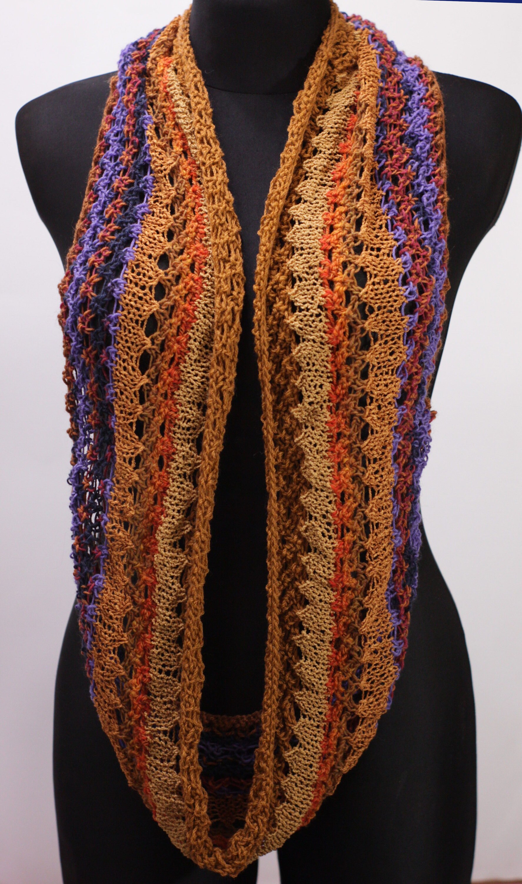 Knitted Lace Scarf, Infinity Loop Scarf, Circle Neck Warmer Snood - Etsy
