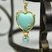Necklace Pendant Turquoise Stone Heart, Wire Wrapped Love Charm - Etsy