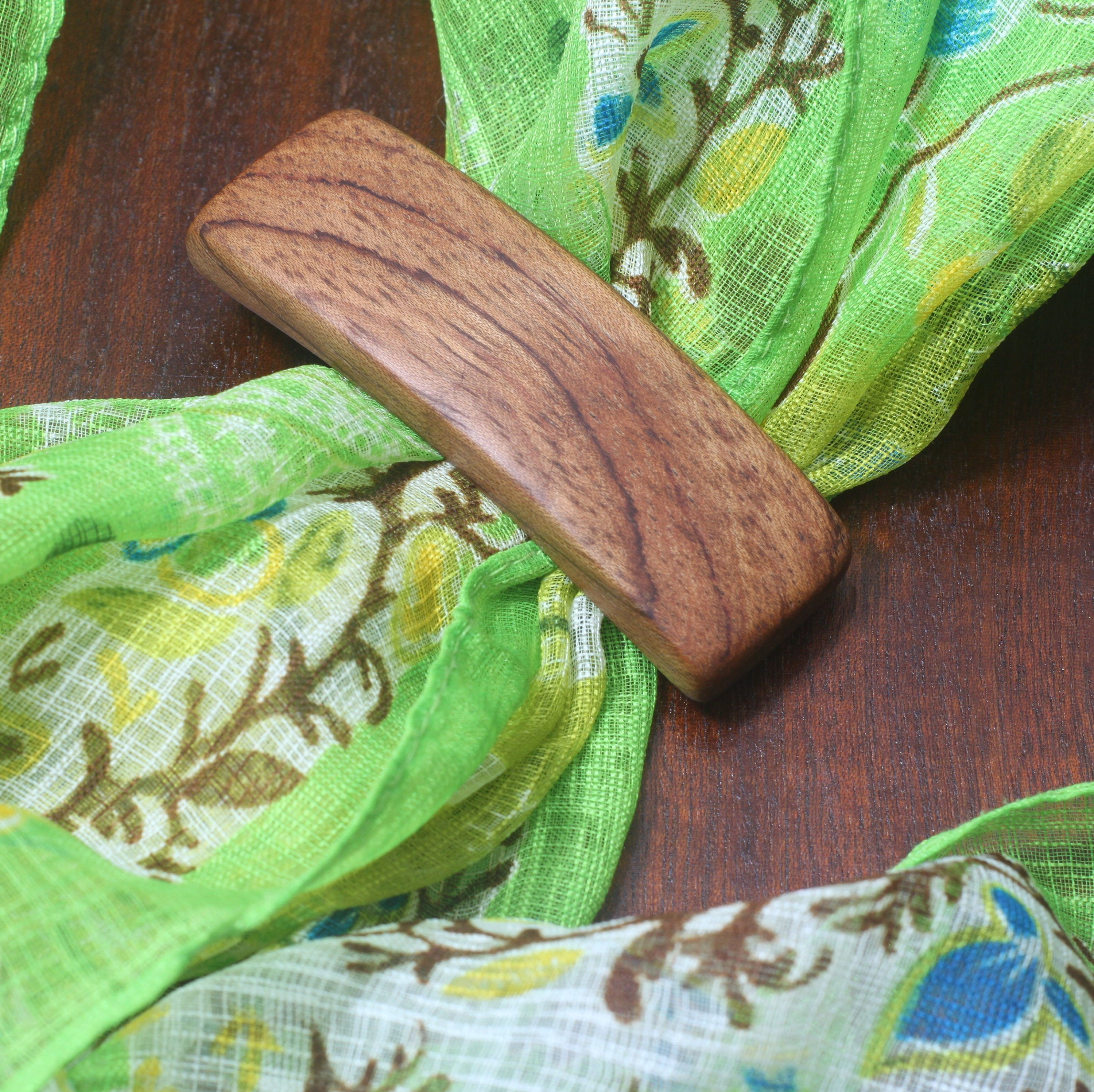 Natural Rosewood French Barrette, Handmade Wooden Hairclip, Eco ...