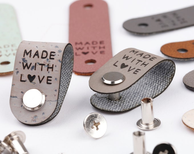 Personalisierte Label mit Chicago Screws / Kunstleder-Label mit ...